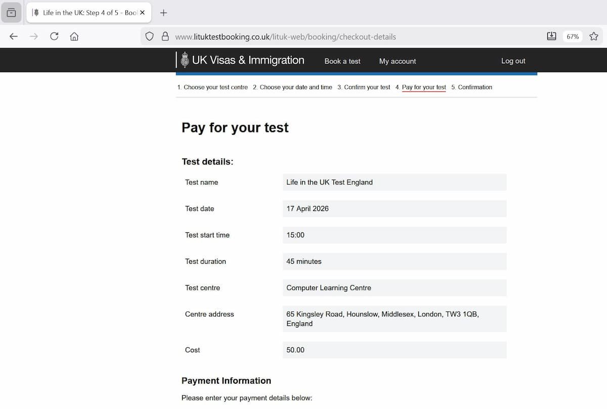 How to book Life in the UK test online - Life in UK Test